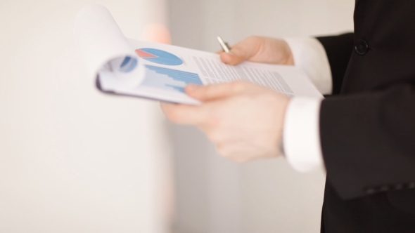 Businessman Hands Checking Documents, Stock Footage | VideoHive