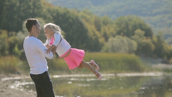 Little Girl Running To Father And He Turns Her In, Stock Footage ...