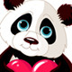 Cute Panda with heart, Vectors | GraphicRiver