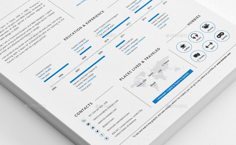 Simple Infographic Resume, Print Templates | GraphicRiver
