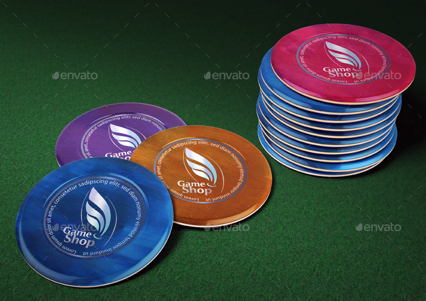 Jetons - Tokens Mock-up, Graphics | GraphicRiver