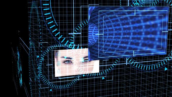 Futuristic Animation Showing Screens With Computing Scenes, Motion Graphics