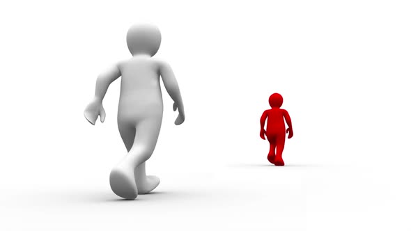White Character Following Red Character, Motion Graphics | VideoHive