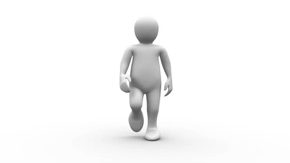 White Human Character Walking, Motion Graphics | VideoHive