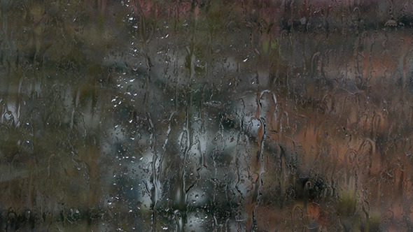 Rain Drops Sliding Down The Window Glass, Stock Footage | VideoHive