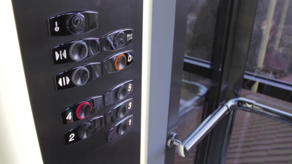 Clicking On The Button In An Elevator And Lift, Stock Footage | VideoHive