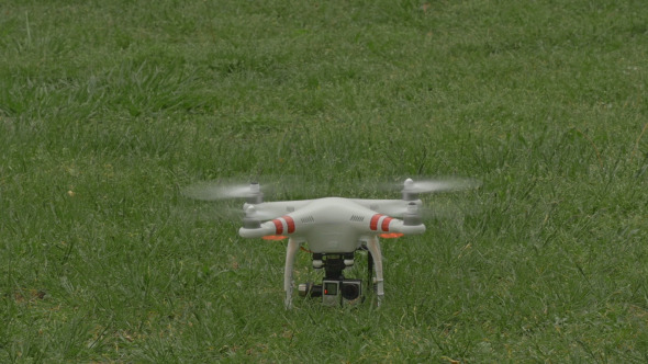 Small Quadcopter Drone Taking Off Slowly, Stock Footage | VideoHive