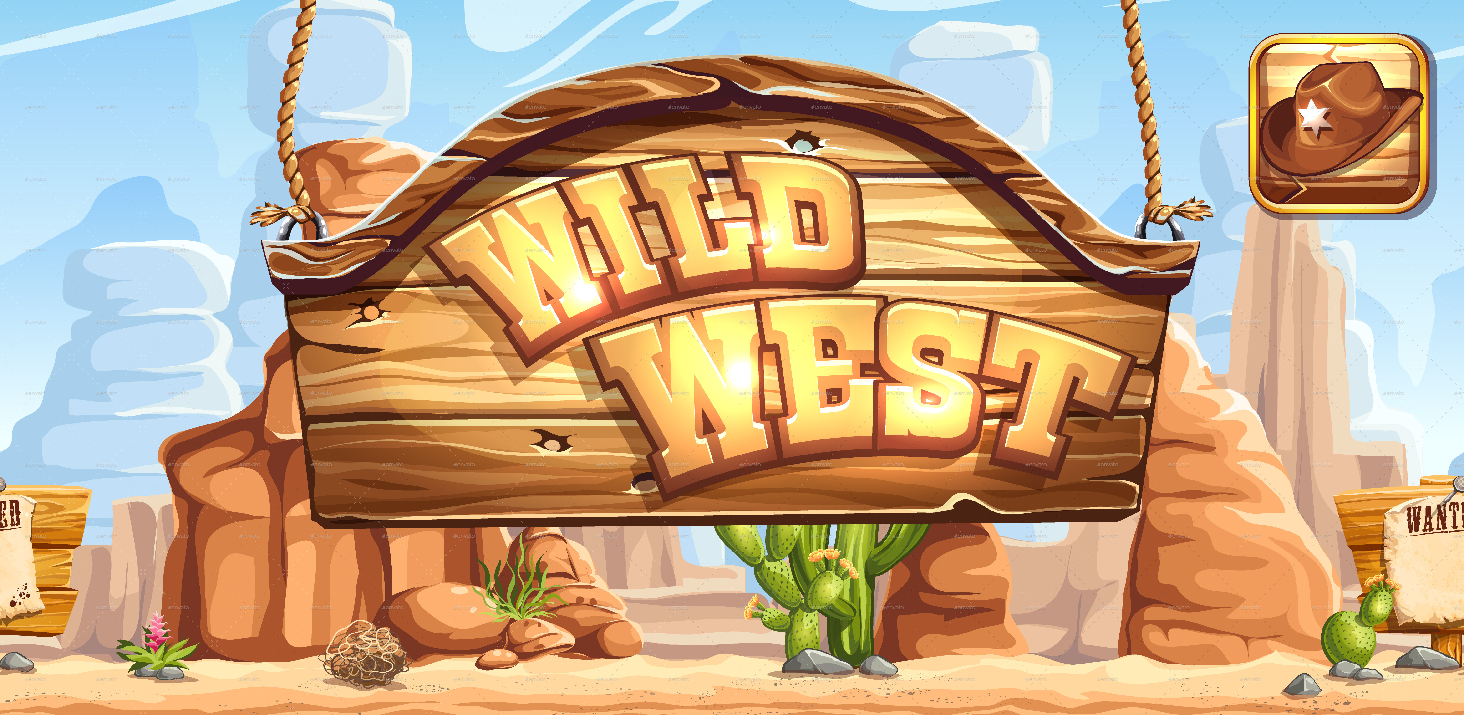 Wild West GUI, Game Assets | GraphicRiver