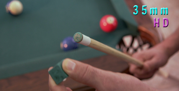 Billiards Pool Player Chalking Cue Stick 20, Stock Footage | VideoHive