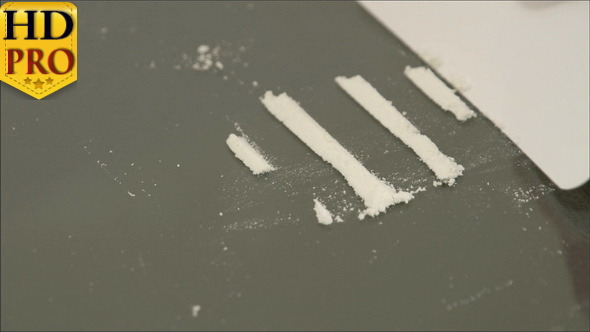 White Powder Being Lined on the Table, Stock Footage | VideoHive