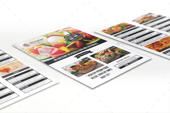 Simple Black White Food Menu, Print Templates | GraphicRiver