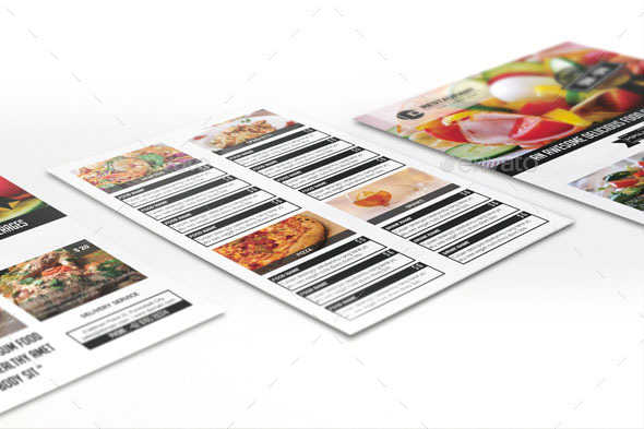 Simple Black White Food Menu, Print Templates | GraphicRiver