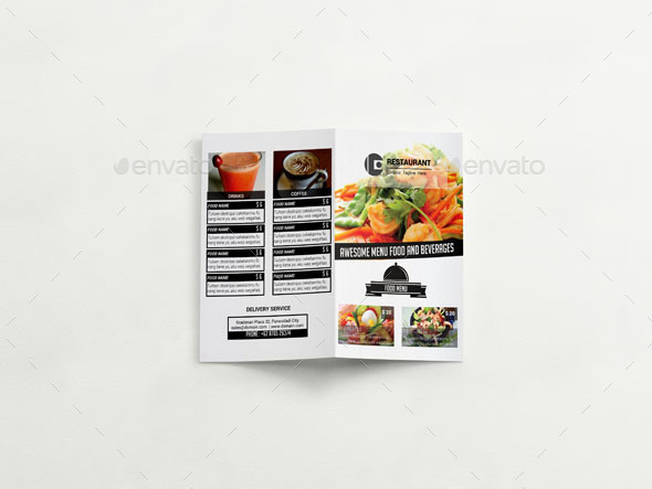 Simple Black White Food Menu, Print Templates | GraphicRiver