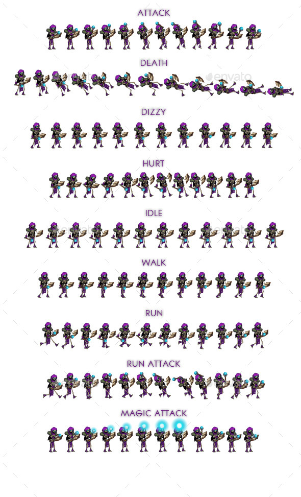 Character Sprite Bundle 1 - Death Group, Game Assets | GraphicRiver