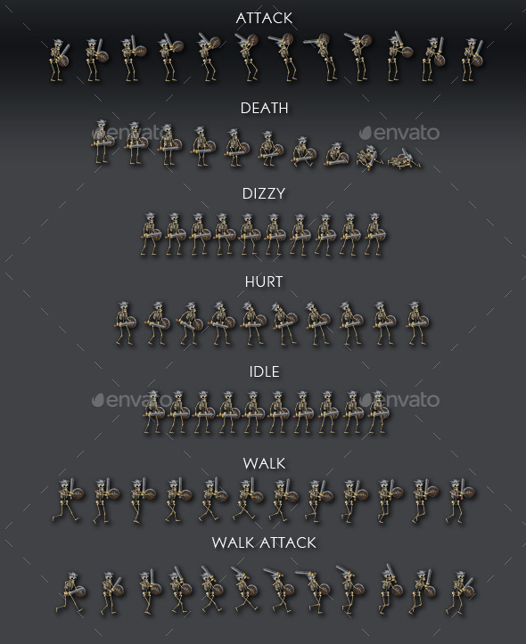 Character Sprite Bundle 1 - Death Group, Game Assets | GraphicRiver