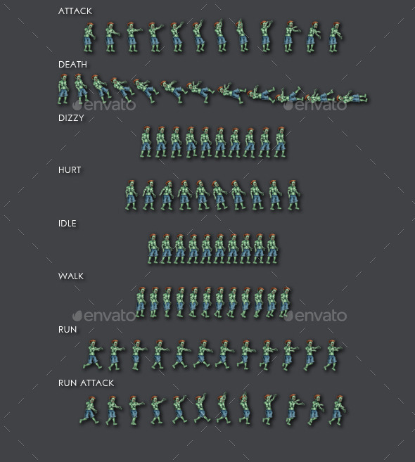 Character Sprite Bundle 1 - Death Group, Game Assets | GraphicRiver