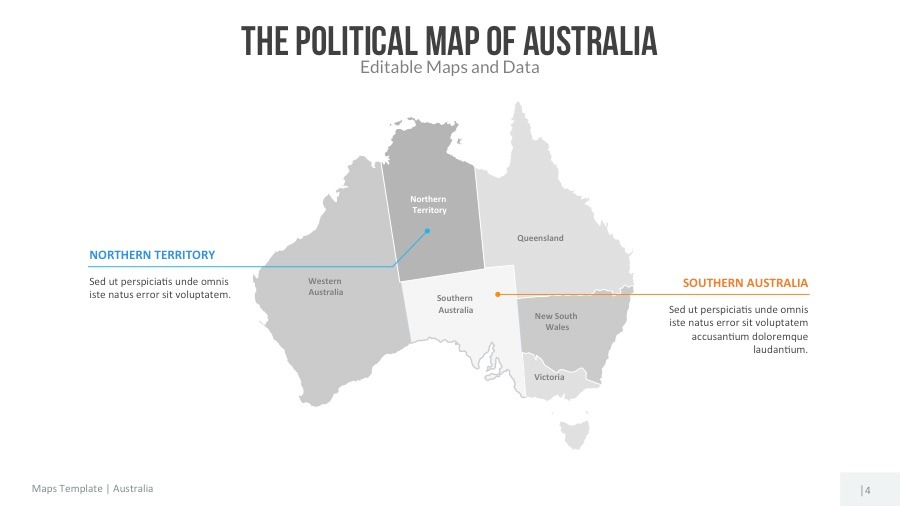 Australia Map - Editable Map Presentation, Presentation Templates ...