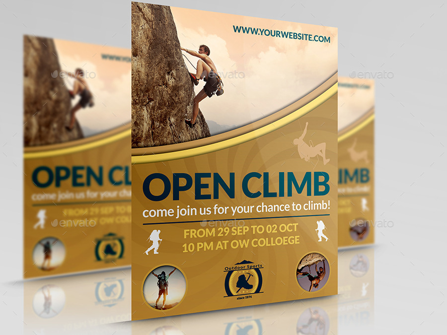 Climbing Sport Flyer Template, Print Templates | GraphicRiver