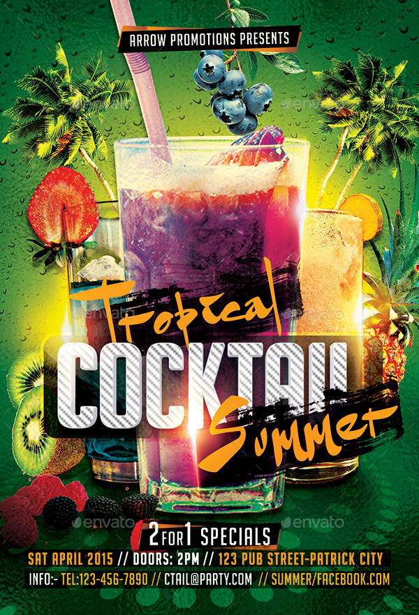 Cocktail Flyer Bundle 2, Print Templates | GraphicRiver