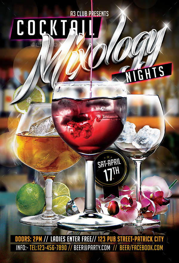 Cocktail Flyer Bundle 2 by Arrow3000 | GraphicRiver