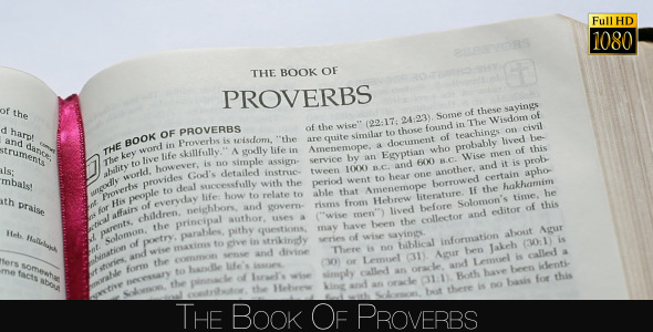 The Book Of Proverbs, Stock Footage | VideoHive