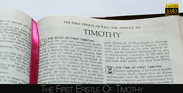 The First Epistle Of Timothy, Stock Footage | VideoHive
