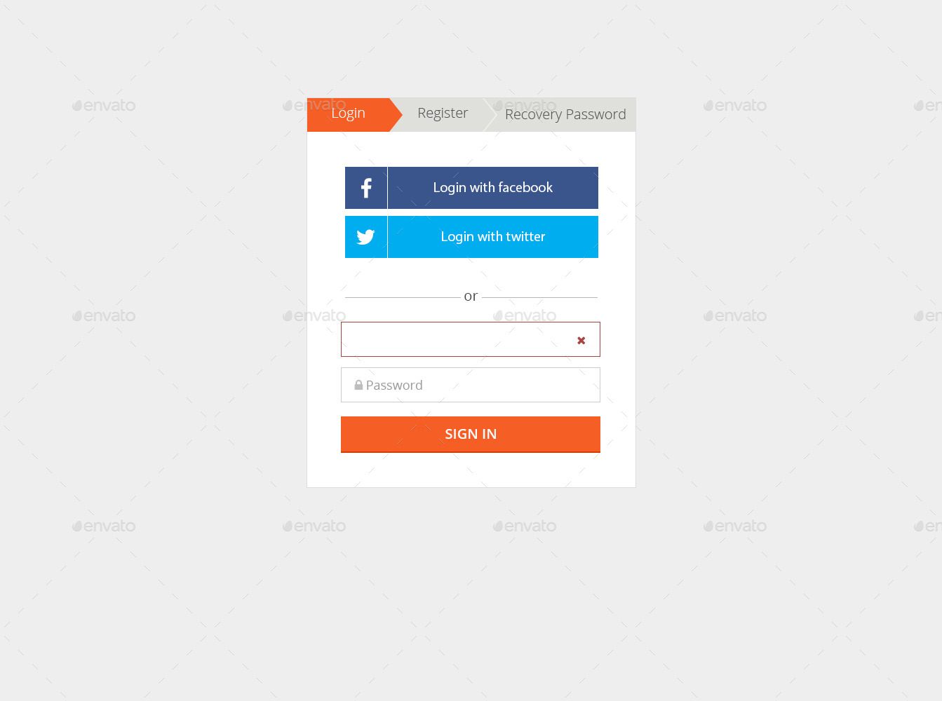 Flat Login Forms, Web Elements | GraphicRiver
