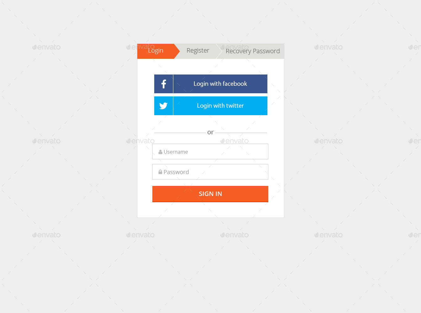 Flat Login Forms, Web Elements | GraphicRiver