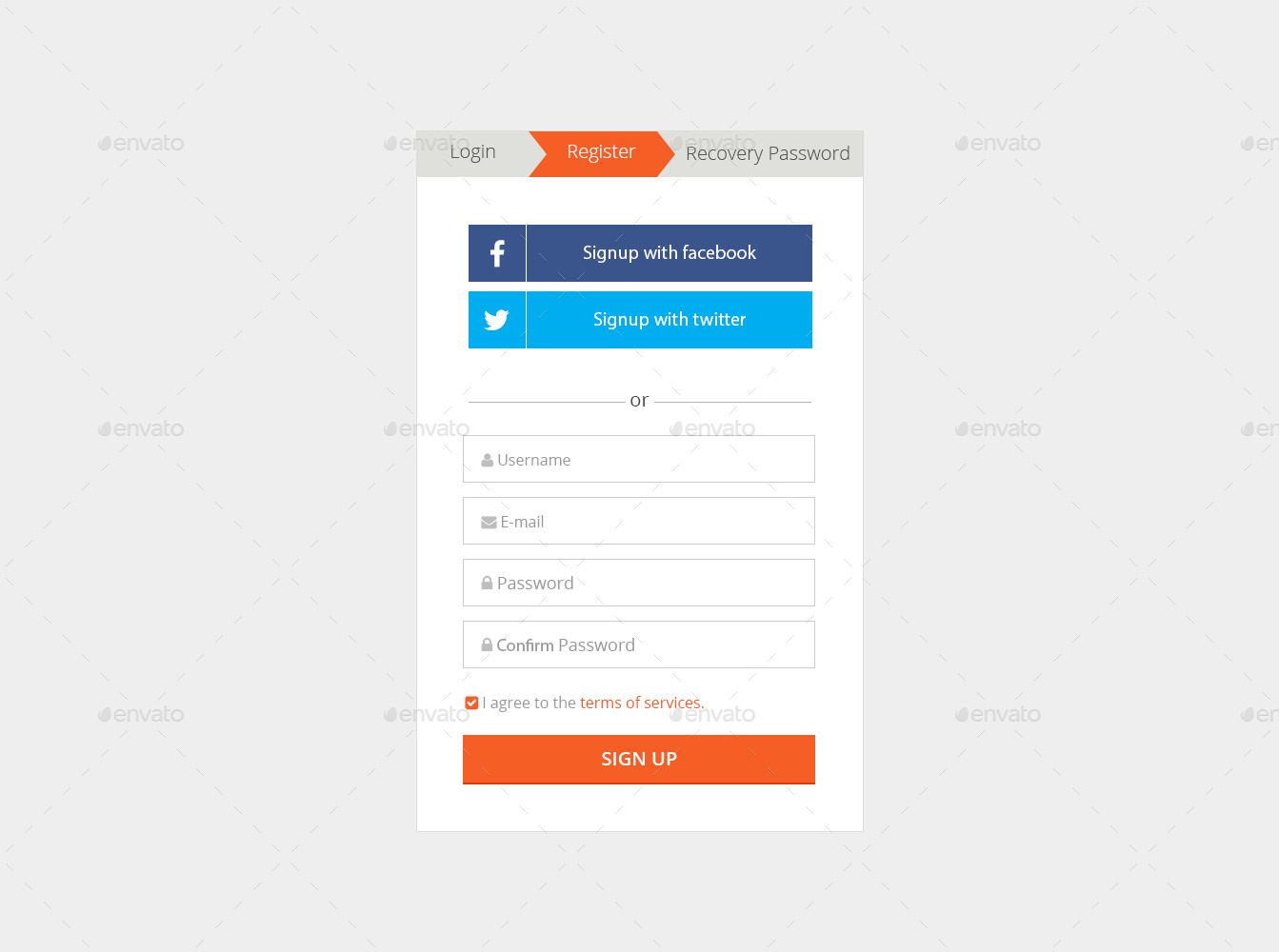 Flat Login Forms, Web Elements | GraphicRiver