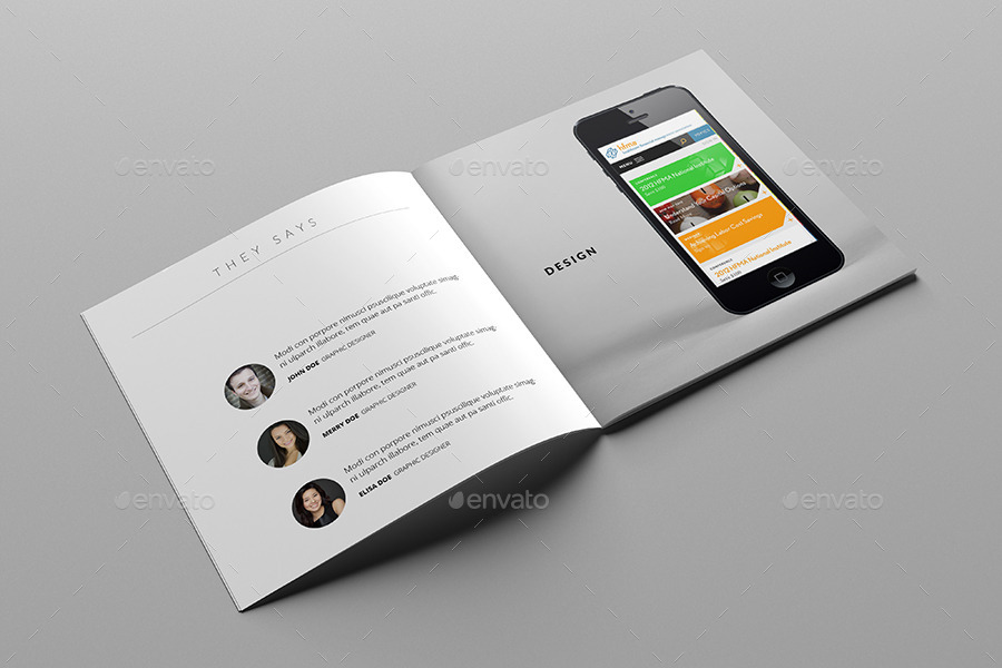 Multipurpose Square Portfolio, Print Templates | GraphicRiver