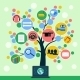 Internet Application Icons Tree, Vectors | GraphicRiver