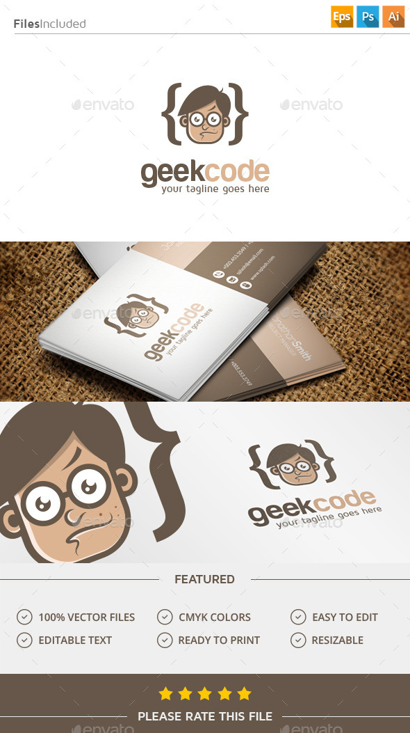 Geek Code Logo, Logo Templates | GraphicRiver