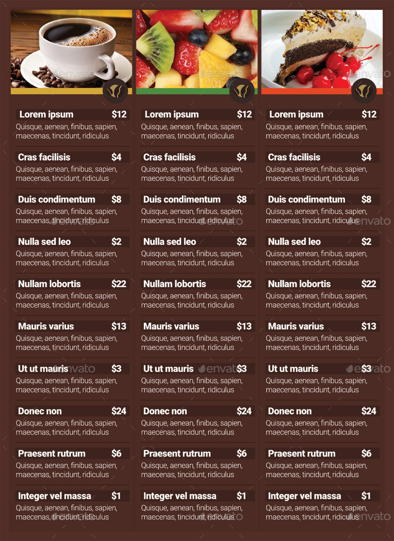 Food Menu Pack, Print Templates | GraphicRiver