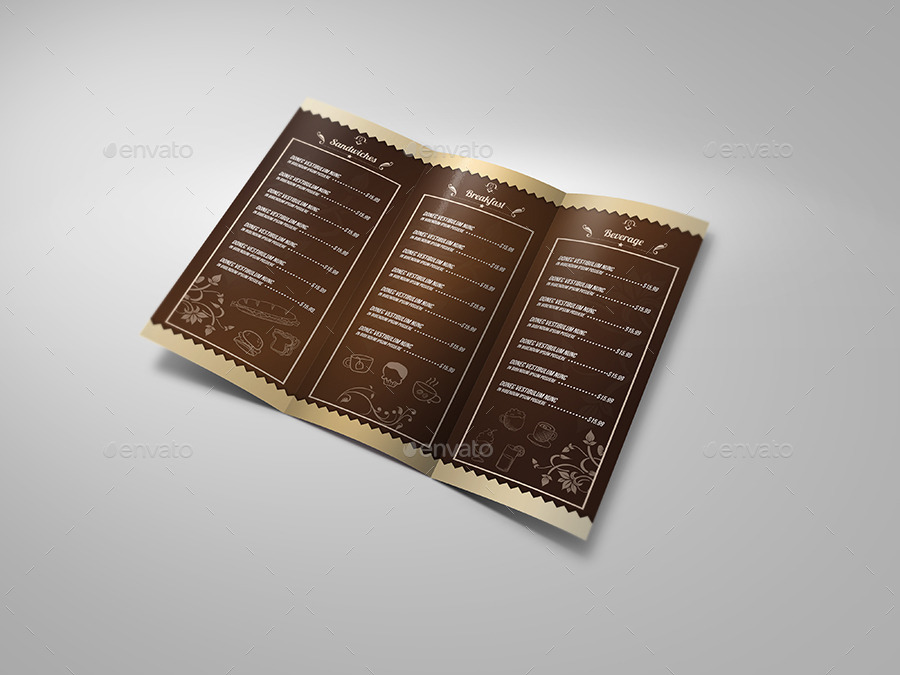 Cafe and Coffee Shop Menu Tri-Fold Brochure, Print Templates | GraphicRiver