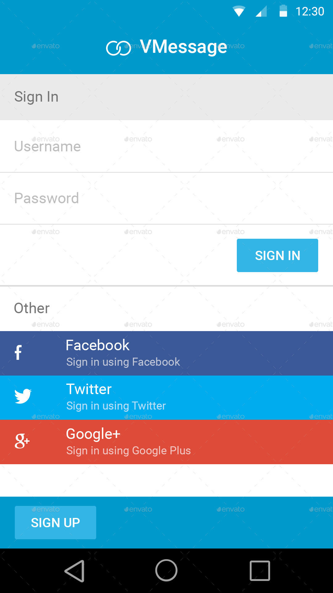 VMessage Android App and UI, Web Elements | GraphicRiver