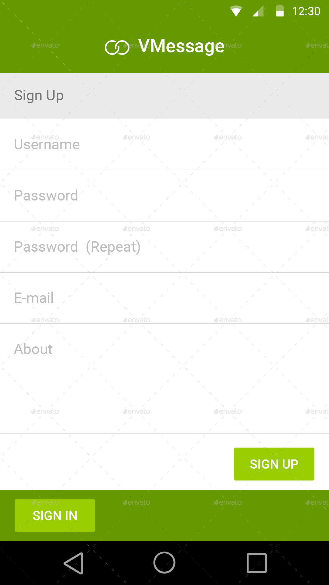 VMessage Android App and UI, Web Elements | GraphicRiver