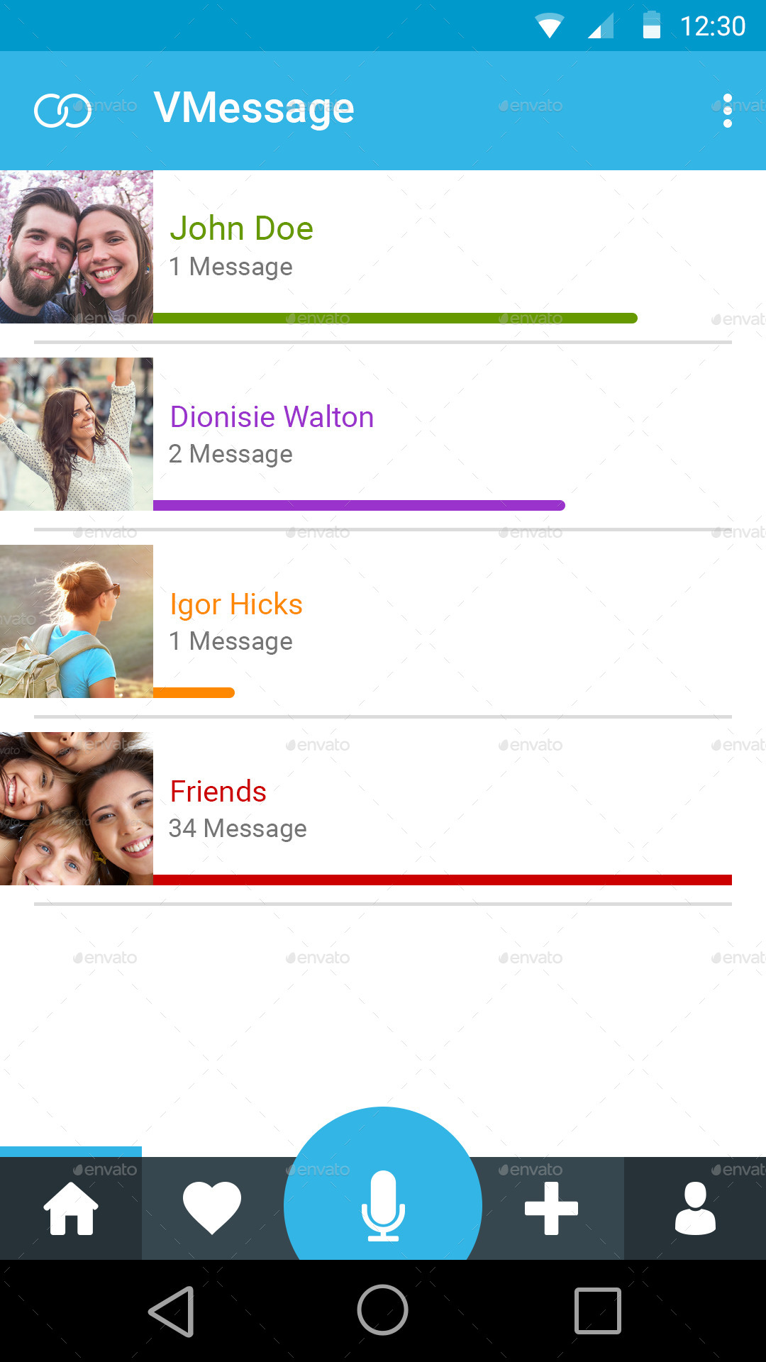 VMessage Android App and UI, Web Elements | GraphicRiver