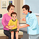 Pediatrician Giving a Shot to a Little Child, Vectors | GraphicRiver