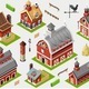Isometric Old Building - American Barn Set Tiles, Vectors | GraphicRiver