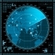 Blue Radar Screen With Planes And World Map, Vectors | GraphicRiver