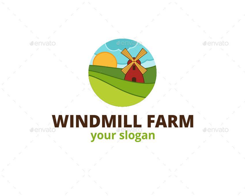 Windmill Farm Logo Template, Logo Templates | GraphicRiver