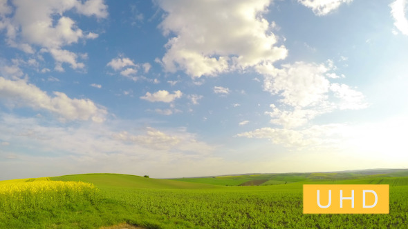 Sun and Clouds over Fields, Stock Footage | VideoHive