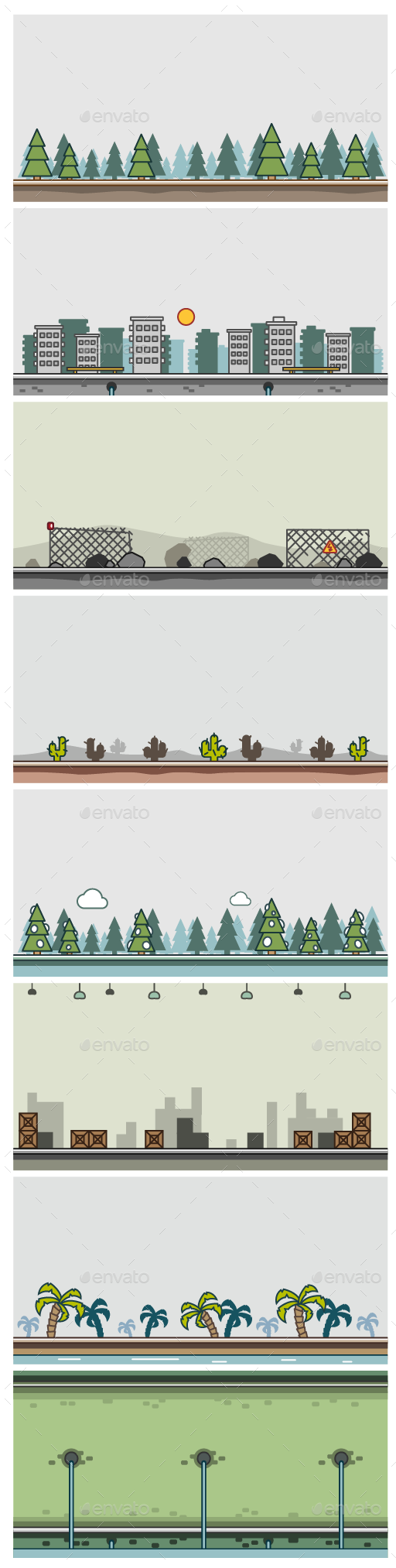 8 Game Backgrounds, Game Assets | GraphicRiver