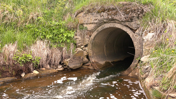 Culvert- Water Pipes Under Road, Stock Footage | VideoHive