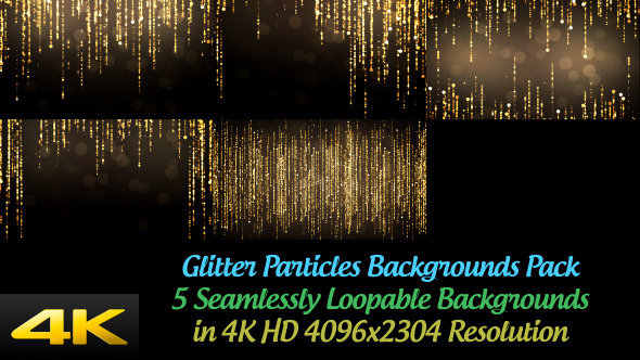 Glitter Particles Backgrounds Pack, Motion Graphics | VideoHive