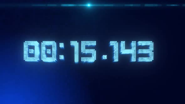 Digital futuristic timer clock countdown on black , Motion Graphics
