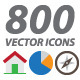 800 Round Corner Color Flat Vector Icons, Icons | GraphicRiver