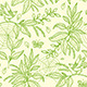 Green Seamless Pattern with Plants and Birds, Vectors | GraphicRiver