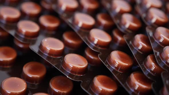 Macro shot of bunch of tablet packets placed one over another, Stock ...