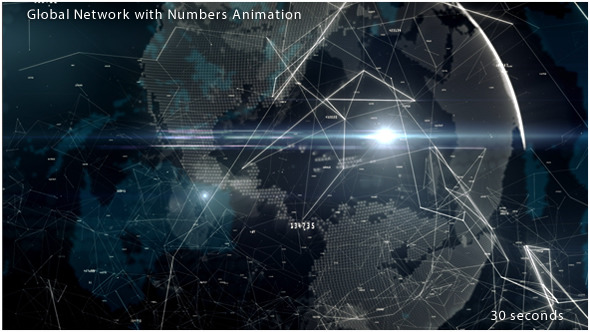 Global Network with Numbers by Phantomatic | VideoHive